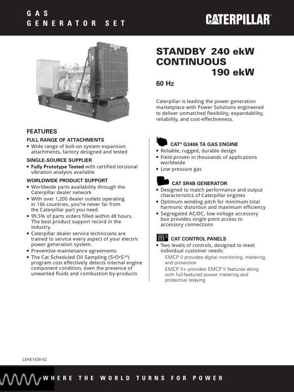 CAT 210 kW Natural Gas Generator